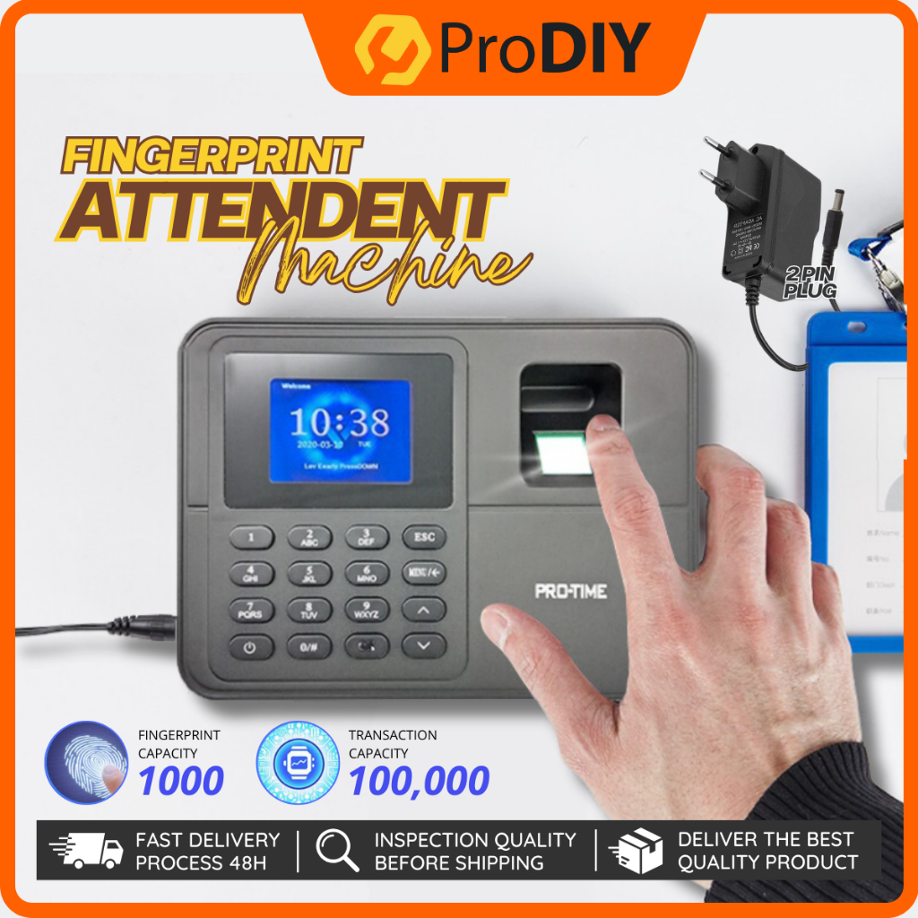 Biometric Thumbprint Attendance Machine Fingerprint Attendance System Punch Card Machine Mesin ...