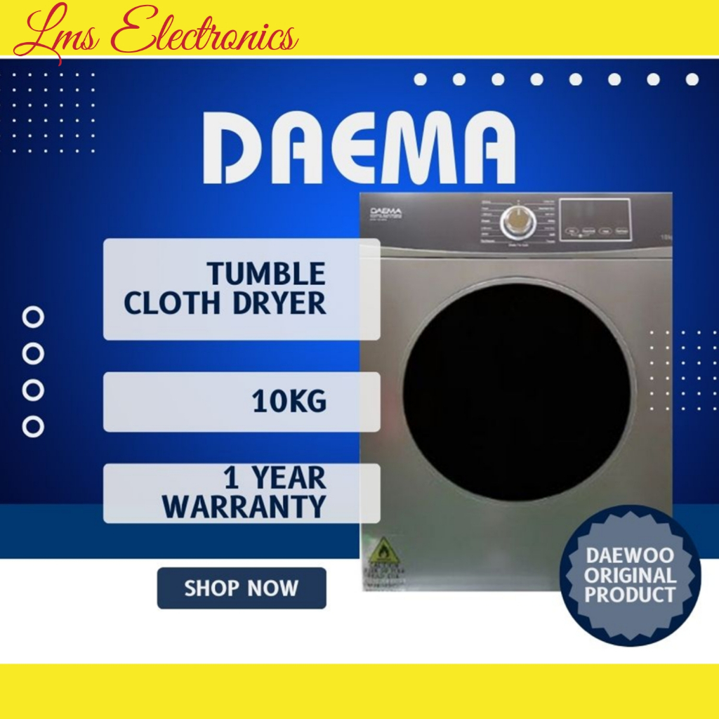 DAEMA (DAEWOO) 10KG TUMBLE CLOTH DRYER (DWD-1010AO) | Shopee Malaysia