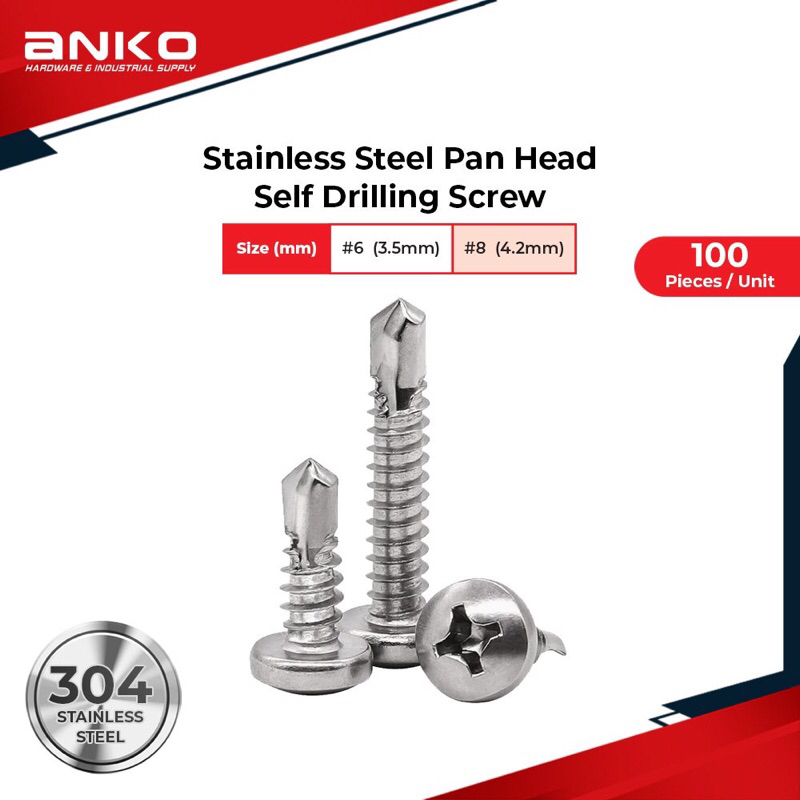 304 STAINLESS STEEL PAN HEAD SELF DRILLING SCREW | Shopee Malaysia