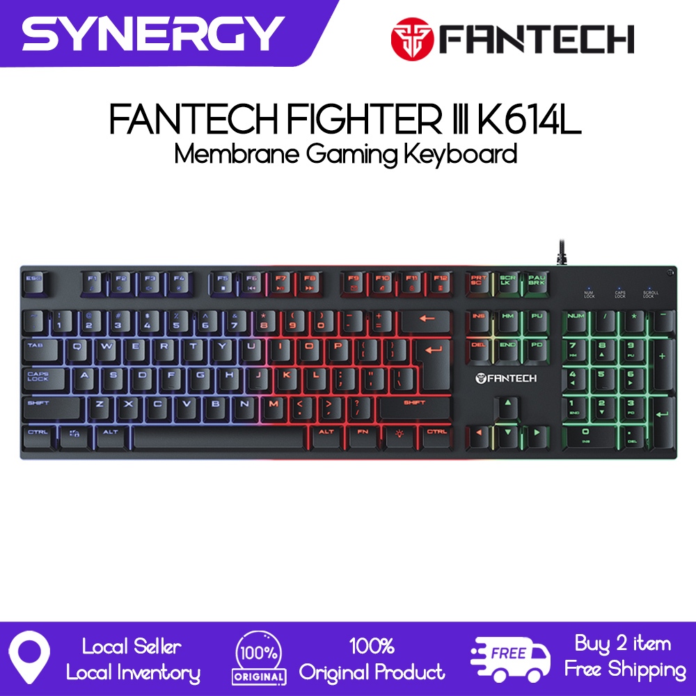 Fantech Fighter III K614L Gaming Keyboard with 3 Backlit Mode, 26 Keys ...