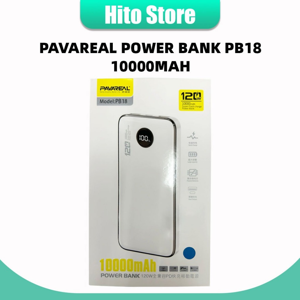 PAVAREAL Power Bank P18 PD Quick Charge 10000MAH 120W | Shopee Malaysia