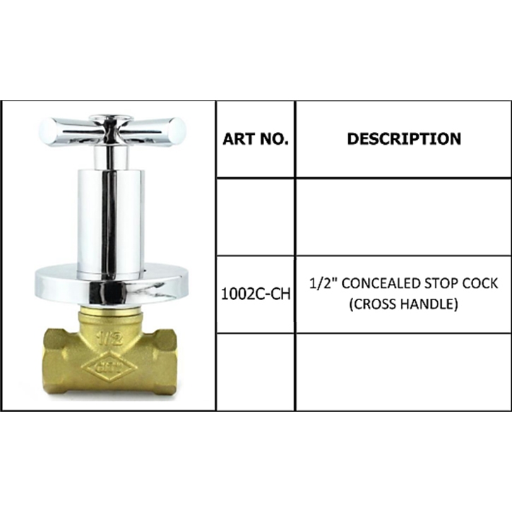 CITY FORGING CONCEALED 1/2" - 1" STOP COCK (Cross Handle) | Shopee Malaysia