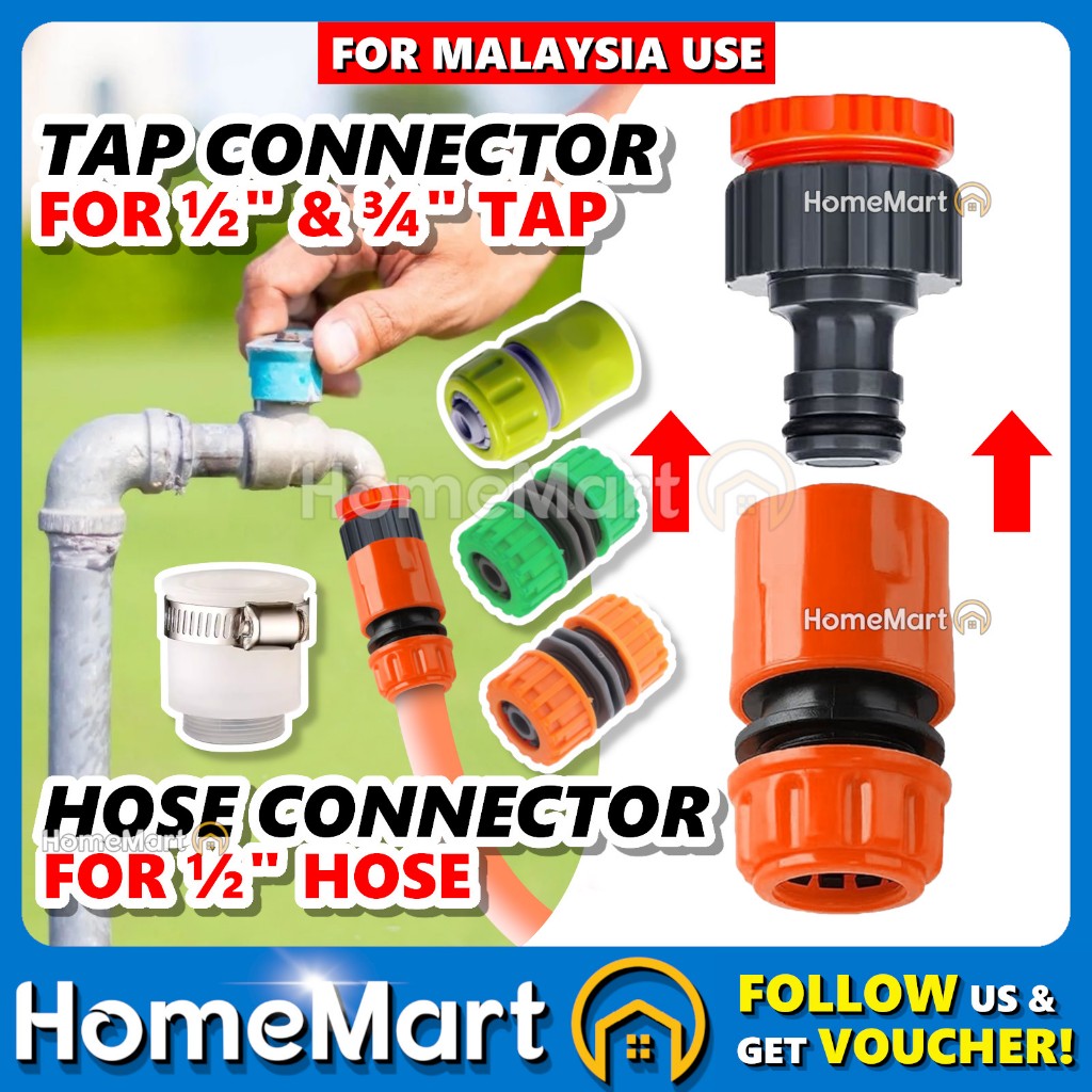Penyambung Paip Getah Paip Air Heavy Duty Hose Connector Quick Garden ...