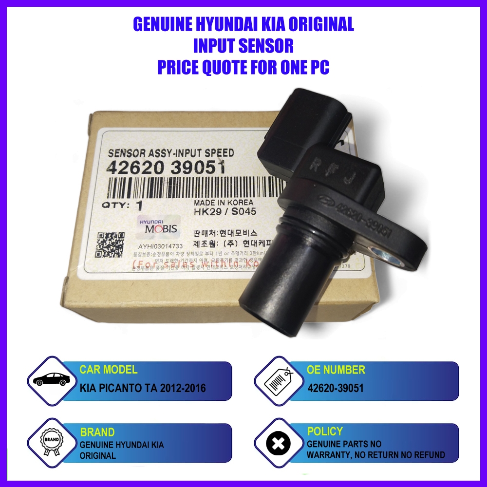 Kia Picanto TA 2012 Genuine Original Transmission Input / Output Sensor (Input 42620-39051 ...