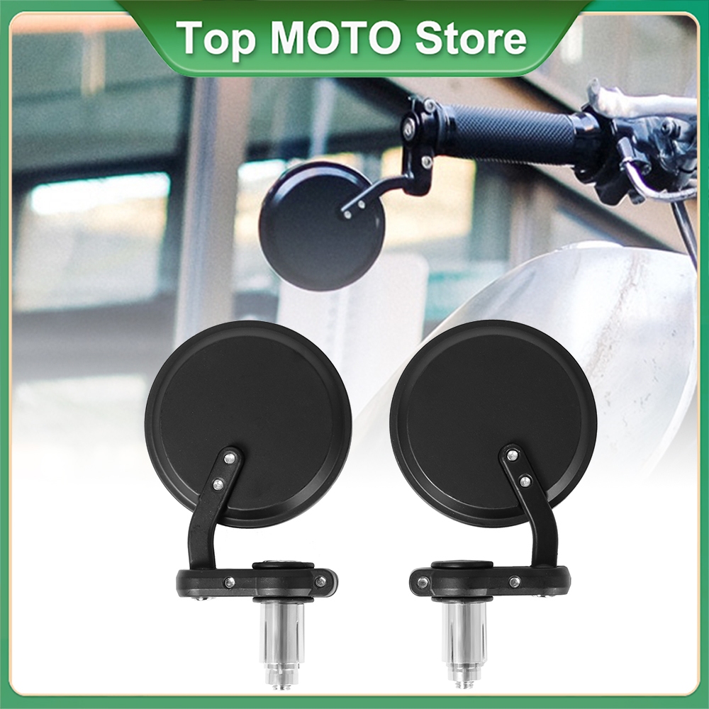 Motor Side Mirror 7/8 22mm Handle Bar End Mirror Motorcycle Round Alloy ...