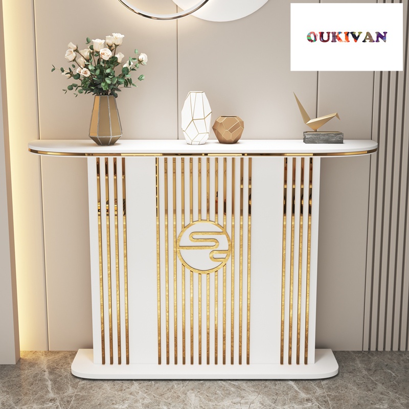 Luxury Console Table With Both Side Led Lighting Solid Wood Entrance ...