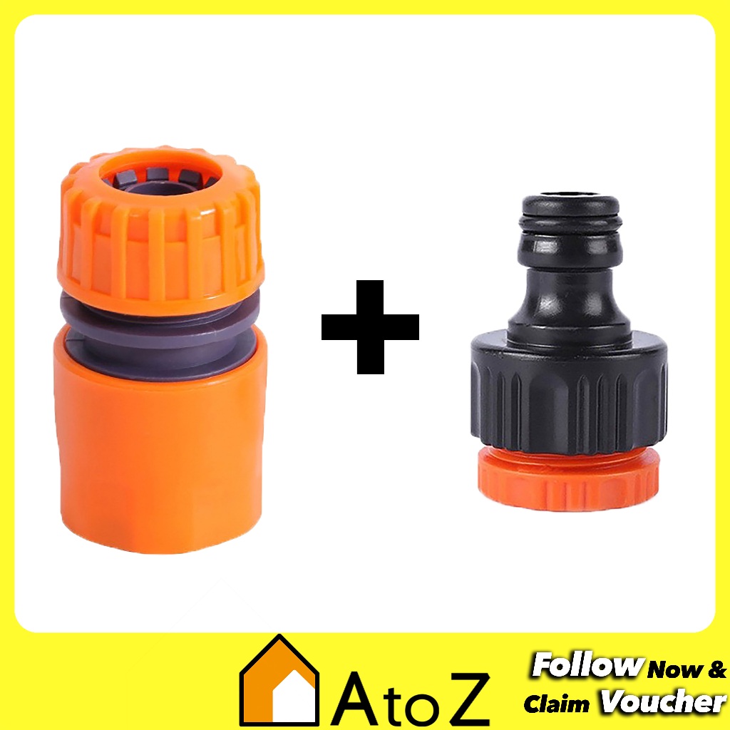 1/2 3/4Penyambung Paip Getah Paip Air Heavy Duty Hose Connector Quick ...