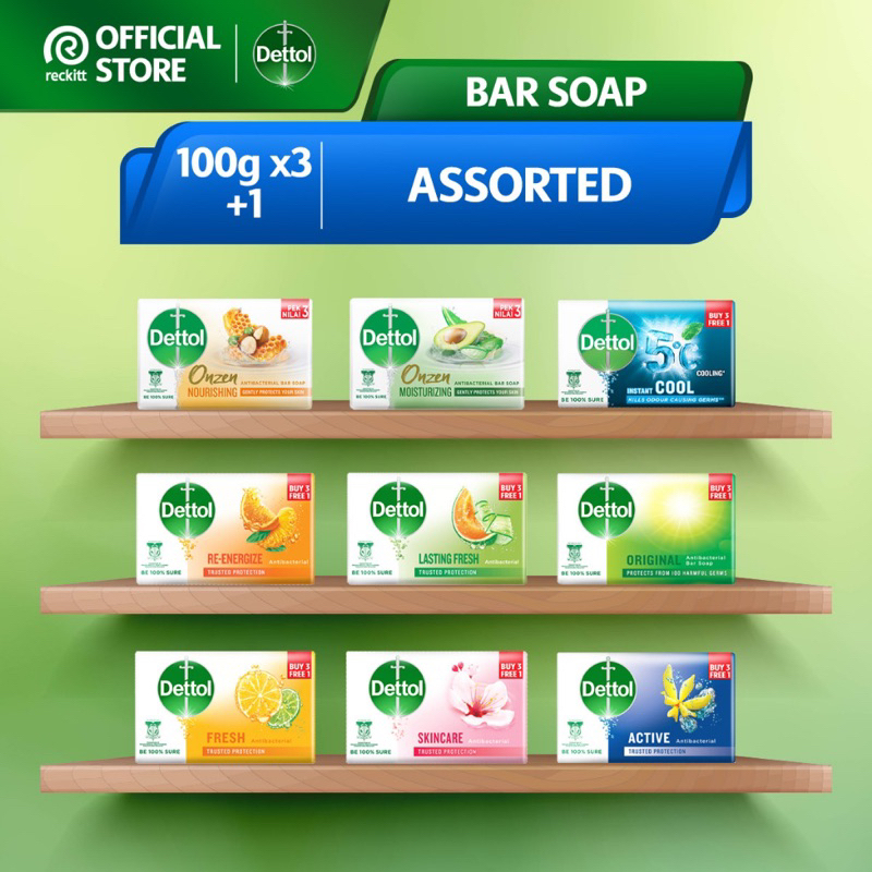 Dettol Antibacterial Shower/Body Soap Original (100g x 4s) | Shopee ...