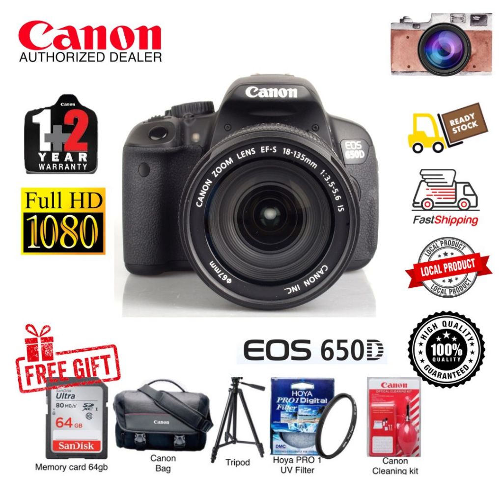 Canon EOS 650D DSLR Camera with 18-55mm iii Kit Lens ( 3 Year Warranty ) | Shopee Malaysia
