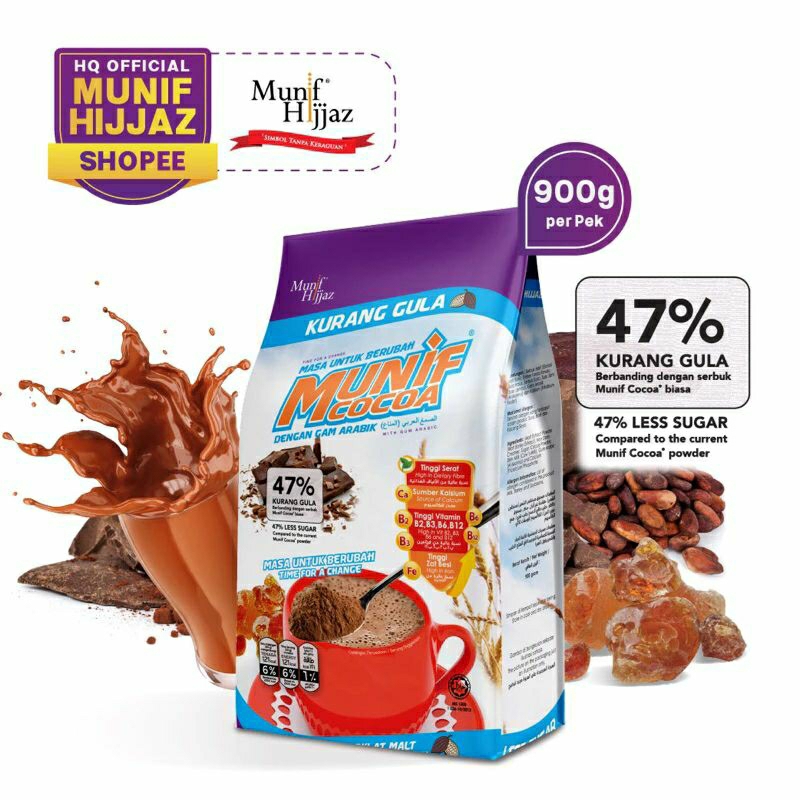 MUNIF HIJJAZ - MUNIF COCOA ARABIC GUM CHOCLATE MALT POWDER KURANG GULA ...