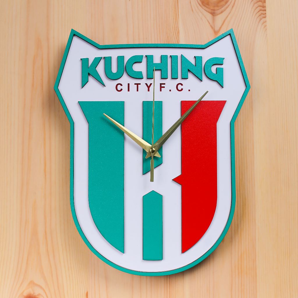 Jam Dinding Wall Clock Kuching City FC Wooden Clock | Shopee Malaysia
