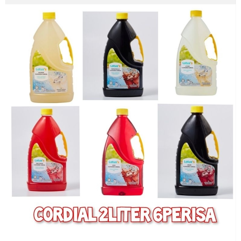 LOTUS Cordial 2L (Halal) Perisa Anggur/Pink Guava/Soursop/Lychee/Sarsi ...