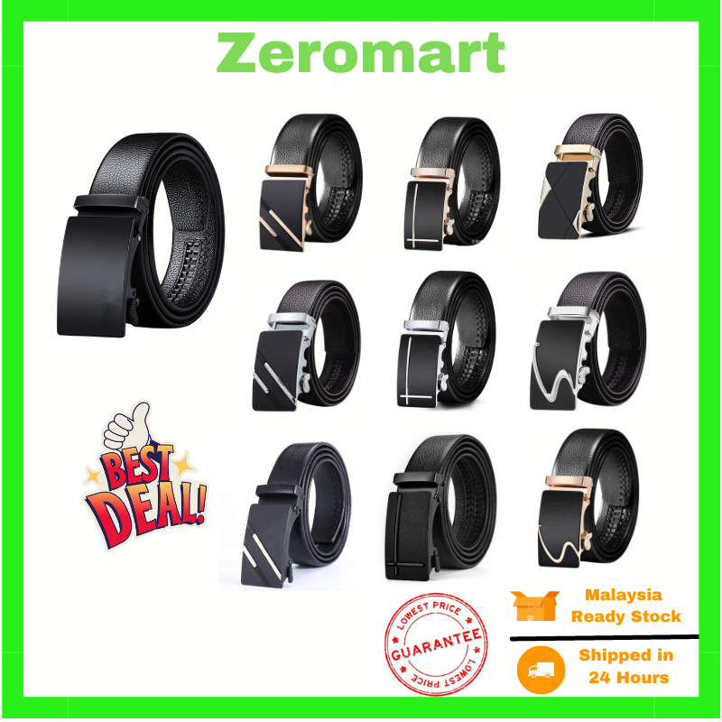 "READY STOCK" Men Leather Fashion Belt 120cm Automatic Buckle Belt ...