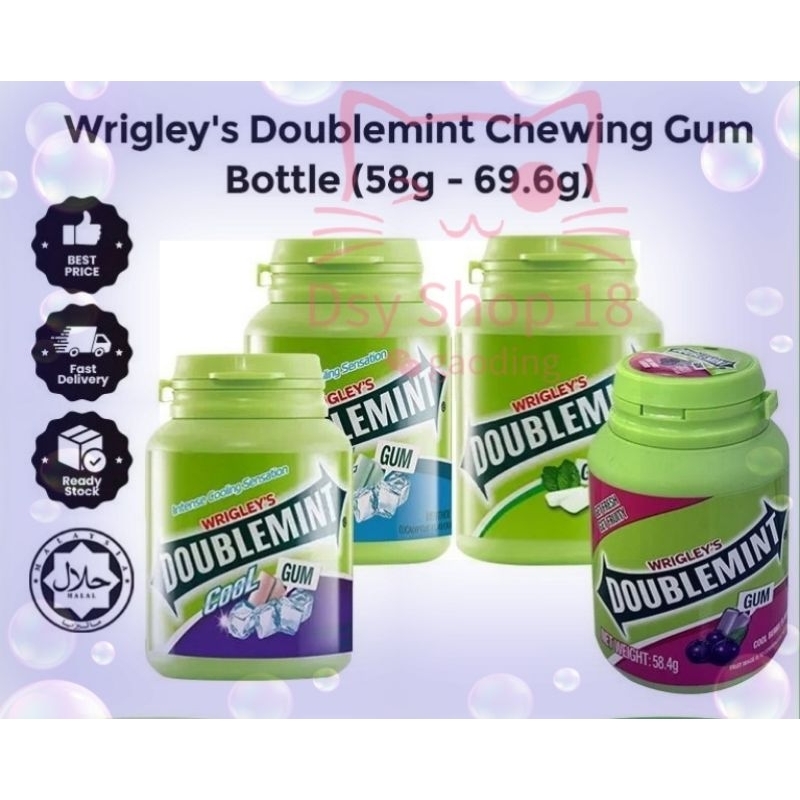 Wrigley's Doublemint Peppermint Bottle 58g [Asst] | Shopee Malaysia