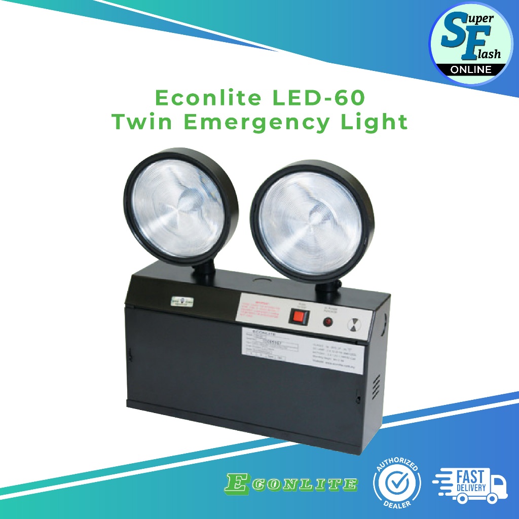 Econlite Emergency Light Luminaire Twin Lamp / High Efficiency (LED-60 ...