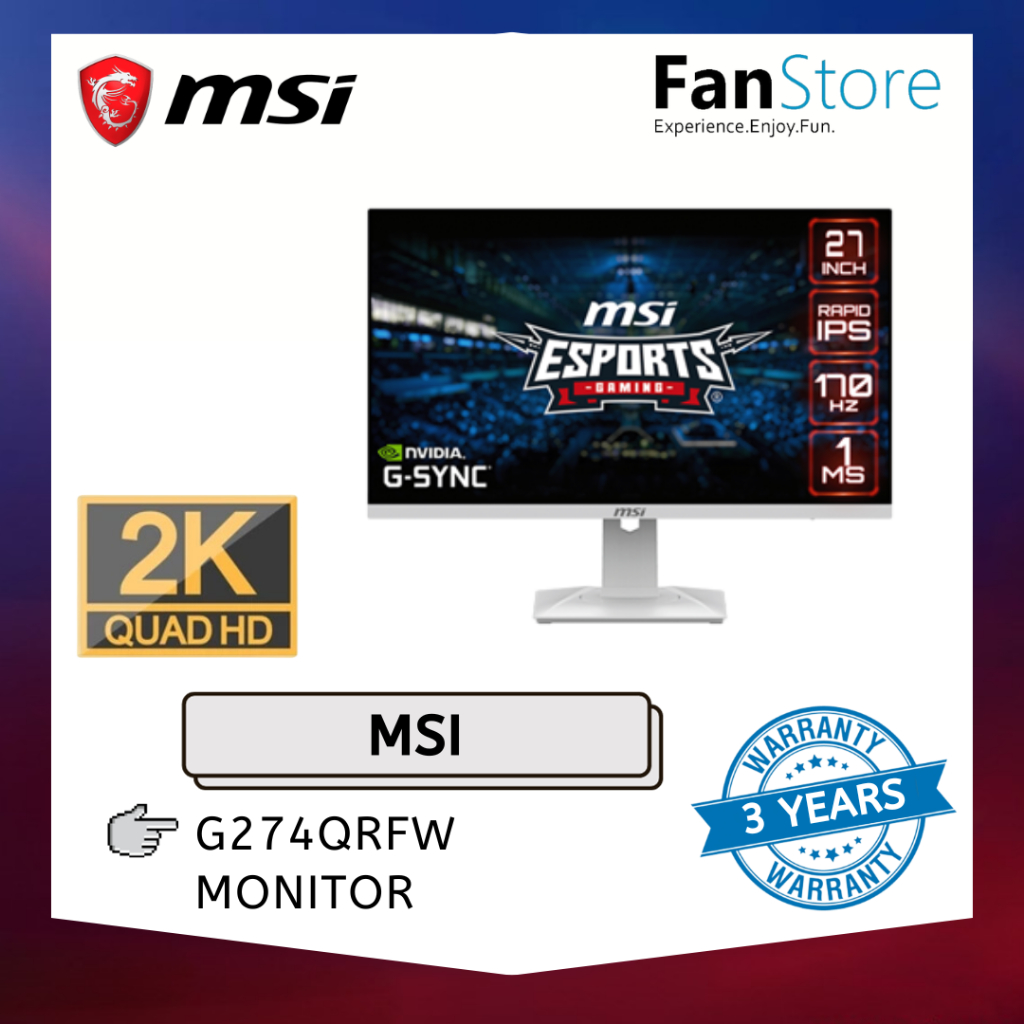 FANSTORE MSI G274QRFW 27" 2560 x 1440 (WQHD) 170Hz Gaming Monitor ...