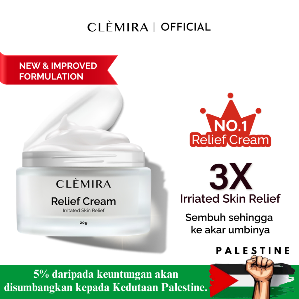 Clemira Relief Cream Ekzema Ubat Gatal Kulit Panau Kurap Gatal Krim ...