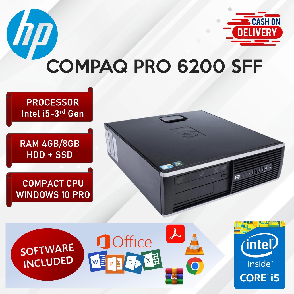 HP Compaq Pro 6200 SFF Core i5 3rd Gen 4GB 8GB RAM 500GB HDD 128GB ...