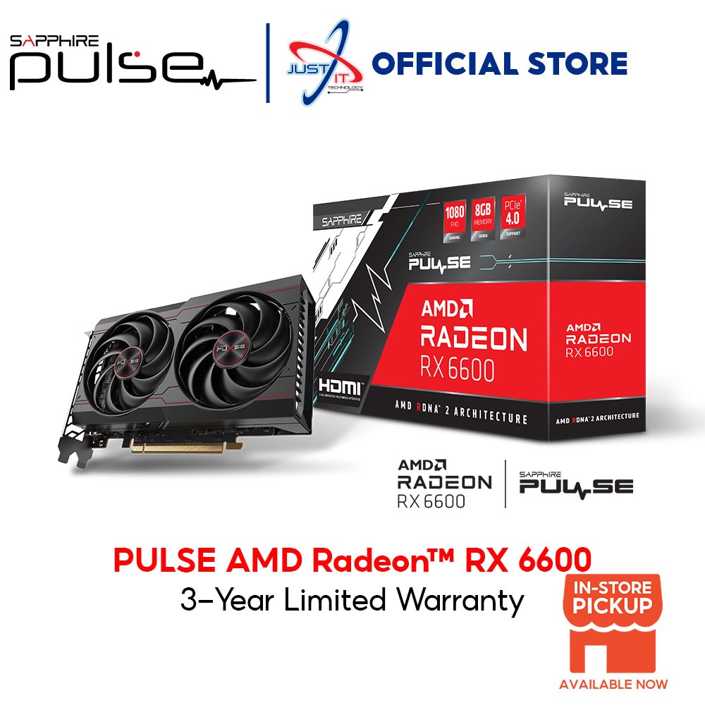 SAPPHIRE PULSE RX 6600 8GB DDR6 GRAPHICS CARD ( SAP-11310-01-20G ...