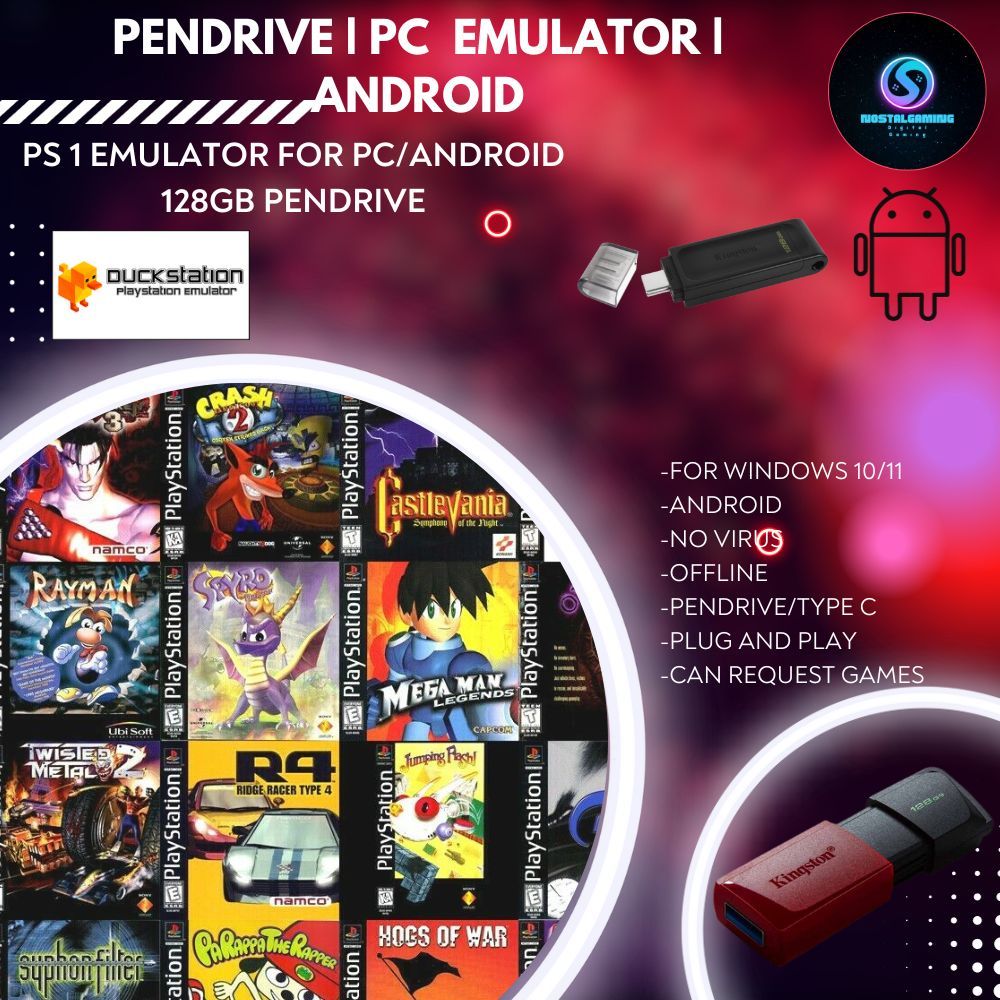 [PC | Android Emulator] PS 1 Emulator + Games 128gb Pendrive For PC ...