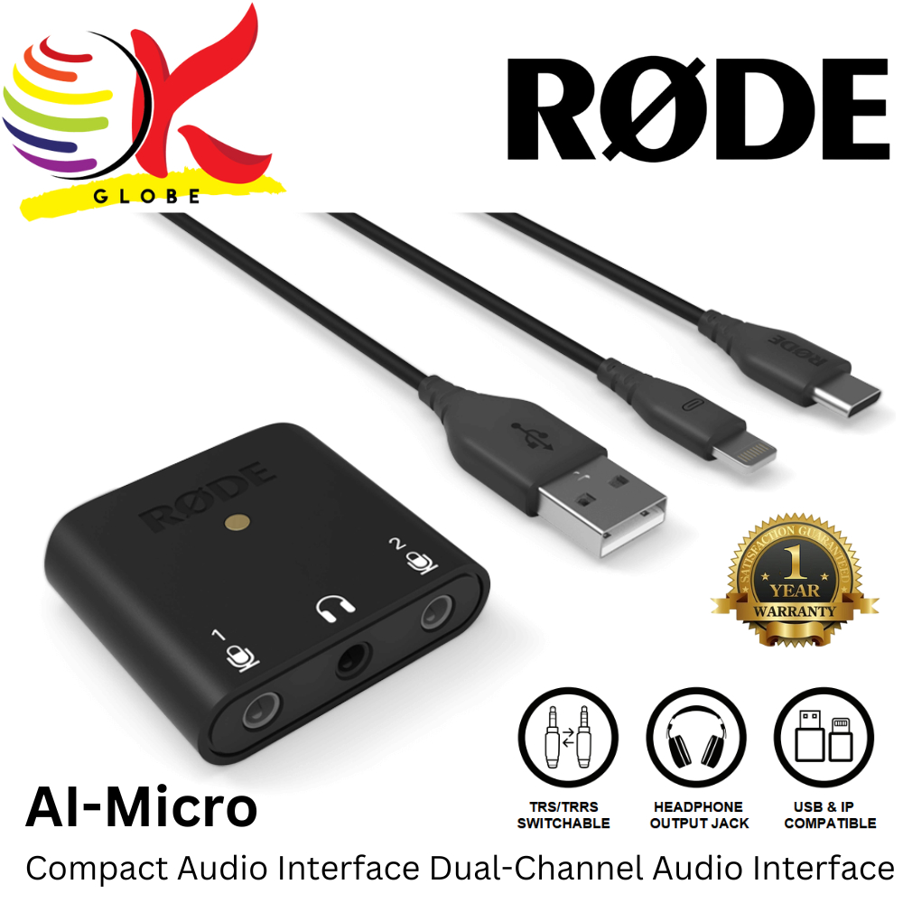 RODE AI MICRO COMPACT AUDIO INTERFACE WITH DUAL CHANNEL AUDIO INTERFACE ...