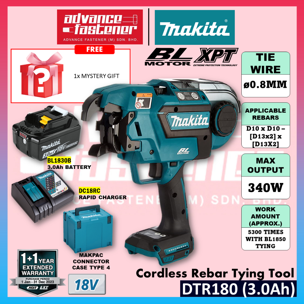 MAKITA DTR180ZJ / DTR180 18V LXT Cordless Rebar Tying Tool | Shopee ...