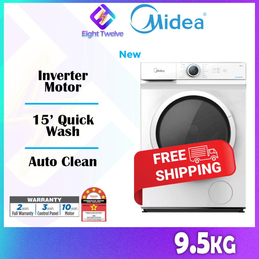 MIDEA Front Loading Washing Machine 7.5kg 8.5kg 9.5kg | Mesin Basuh ...