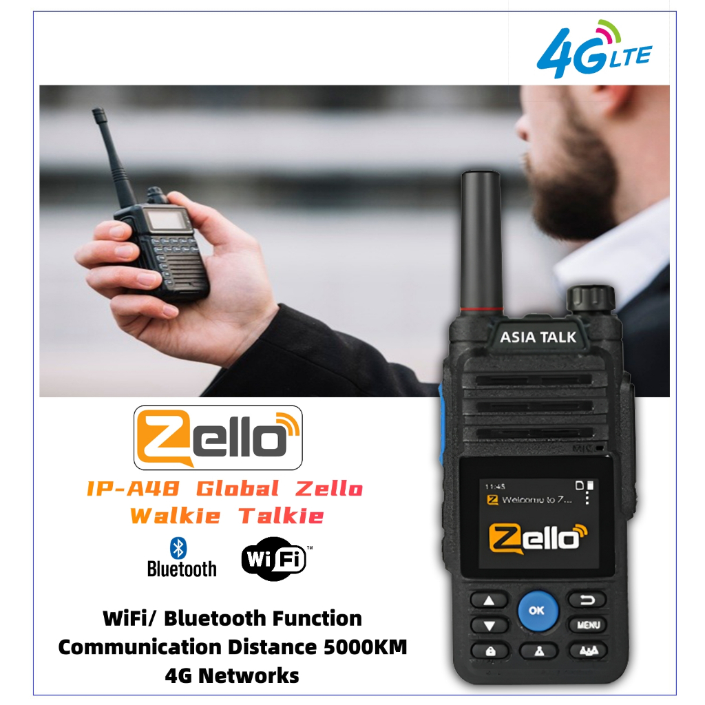 IP-A48 Zello 5000KM Walkie Talkie 4G Long Range Mobile Radio bluetooth ...