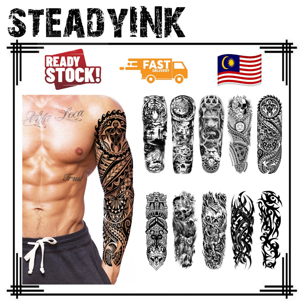 [𝚂𝚝𝚎𝚊𝚍𝚢𝙸𝙽𝙺] Temporary Tattoo Sticker Waterproof - Tiger Samoan Maori ...