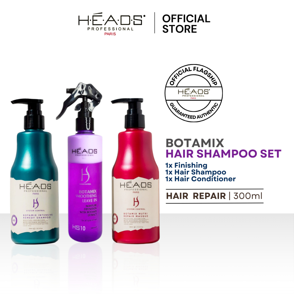 HEADS Botamix Shampoo Set for Hair Loss Dandruff Dry Repair Damage Oily ...