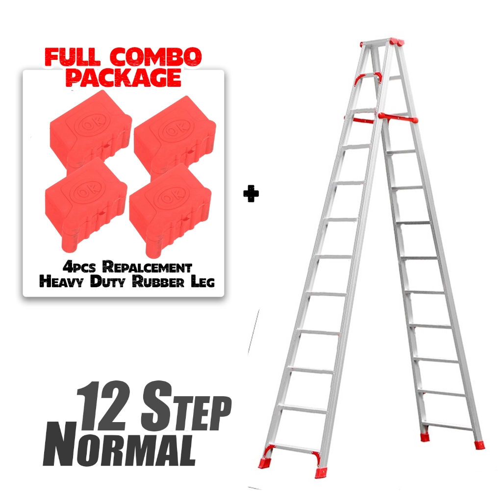 11/12 Step Heavy Duty Ladderman Aluminium Double Sided Ladder Multi ...
