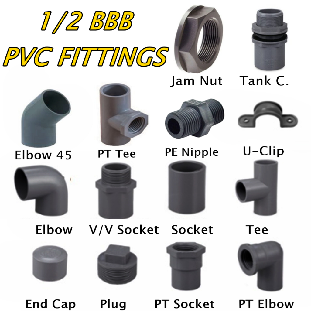BBB 1/2 PVC Fittings. 15mm PVC Elbow. 1/2 PVC Fittings Connector. PVC Piping Connector for House ...