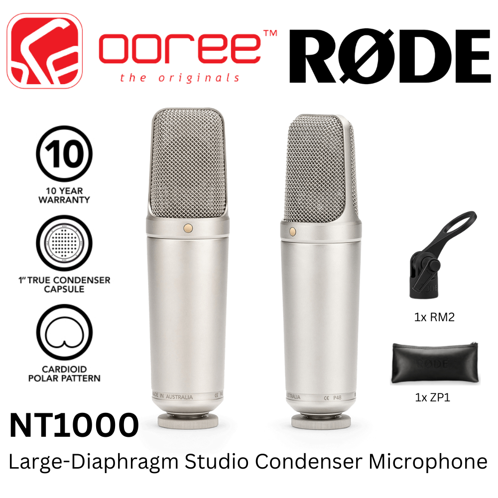 RODE NT1000 LARGE-DIAPHRAGM STUDIO CONDENSER MICROPHONE WITH ULTRA LOW ...