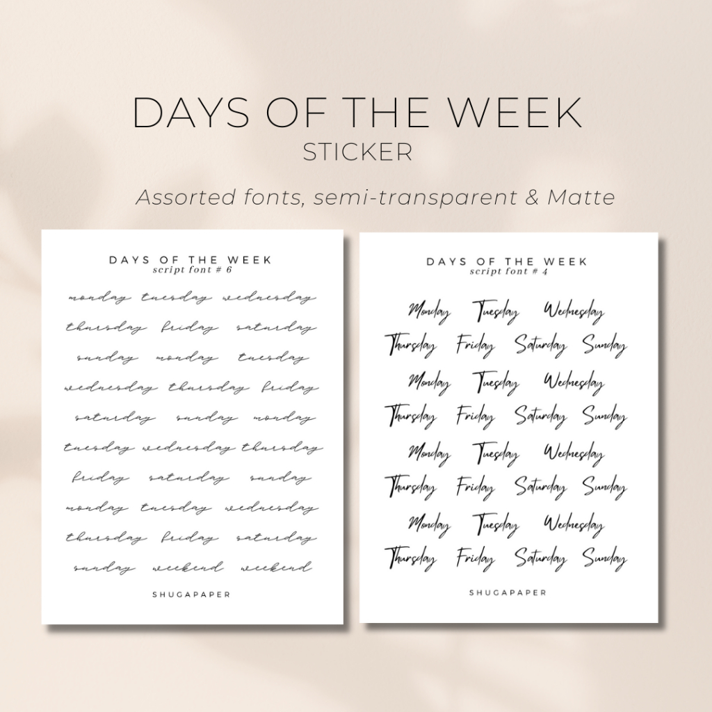 Days of The Week Sticker | Shopee Malaysia
