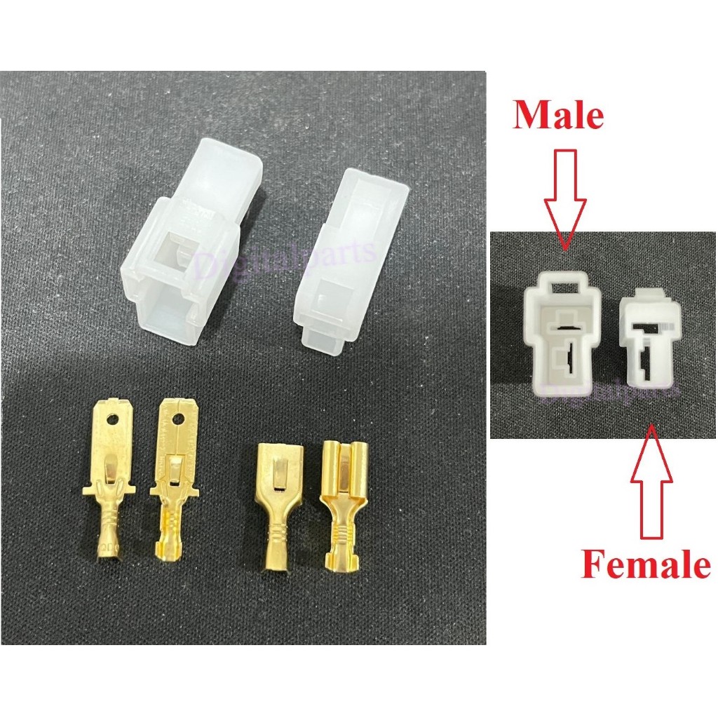 [Ready Stock] 6.3mm Wire Socket Connector General Wire Connector 2 Pin ...