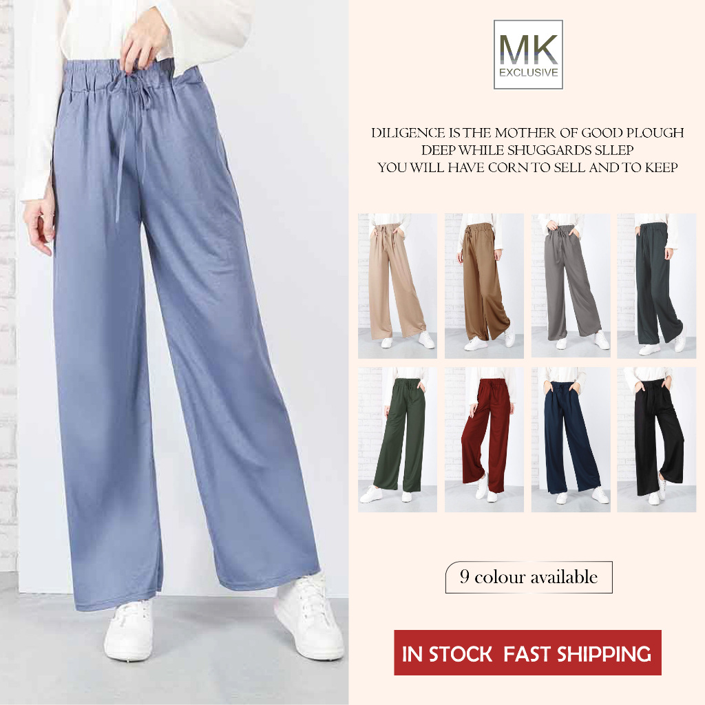 Baju raya 2024 viral MKEX Pants Women Soft Linen Cotton Flattering Wide ...
