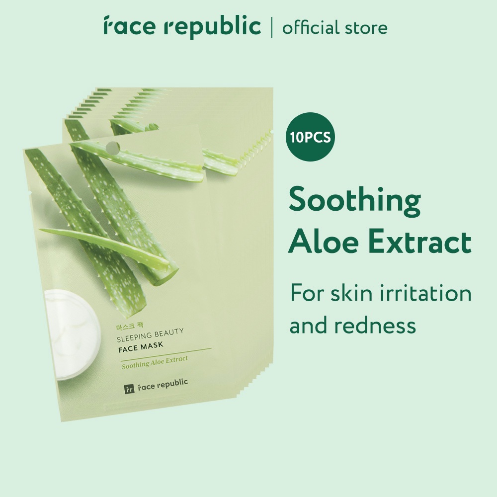 Face Republic Sleeping Beauty Face Mask Soothing Aloe Extract (23g/10 ...