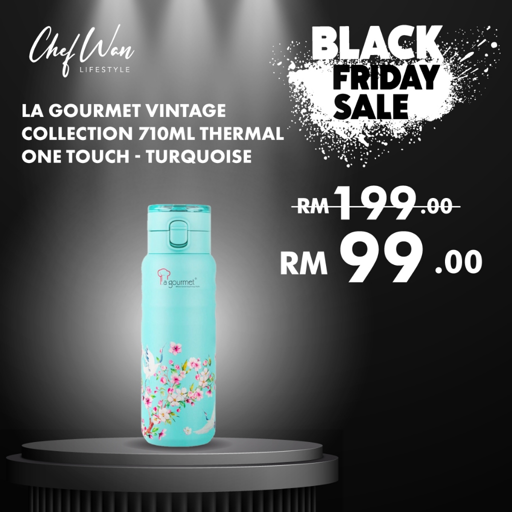 La gourmet Vintage Collection 710ml Thermal One Touch Turquoise ...