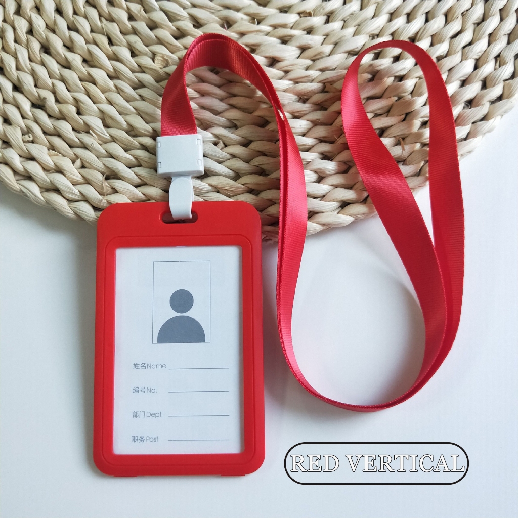 1 Piece of ID Card Holder with Tie Up Vertical School Office Supplies ...