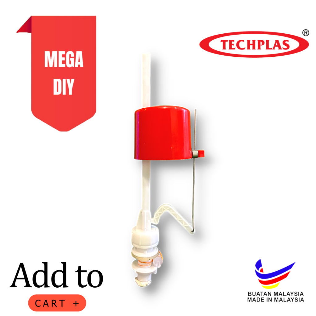 Techplas Compact Adjustable Bottom Inlet Toilet Tank Float Valve 1054 ...