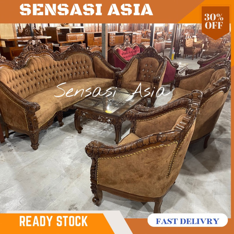 Sofa Jati Ganesha 3211 Meja / Kerusi Kayu Jati /Sofa Set Kayu Jati ...