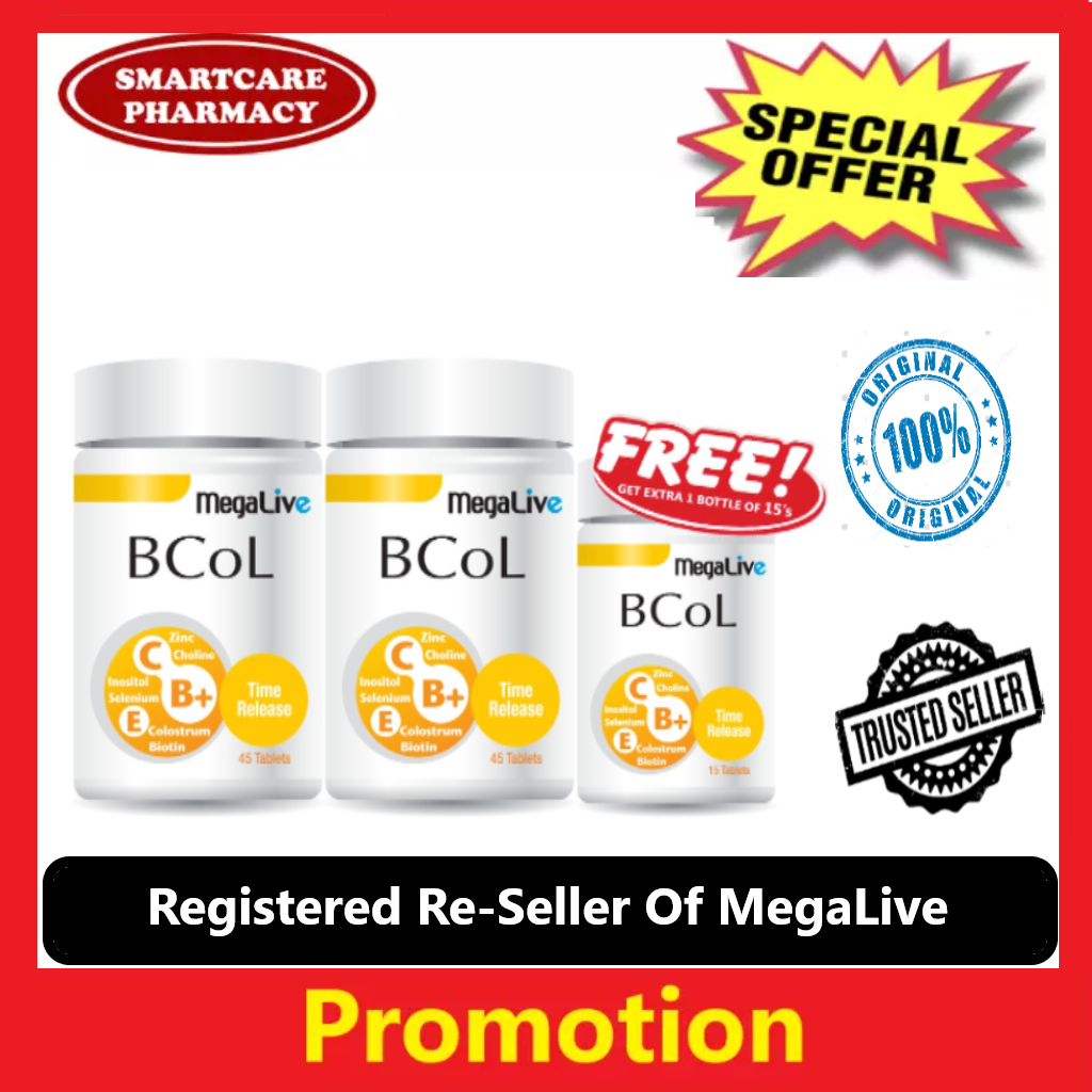 MegaLive BCol 2x45s + Free 15's / 45s [Exp 04/01/26] | Shopee Malaysia