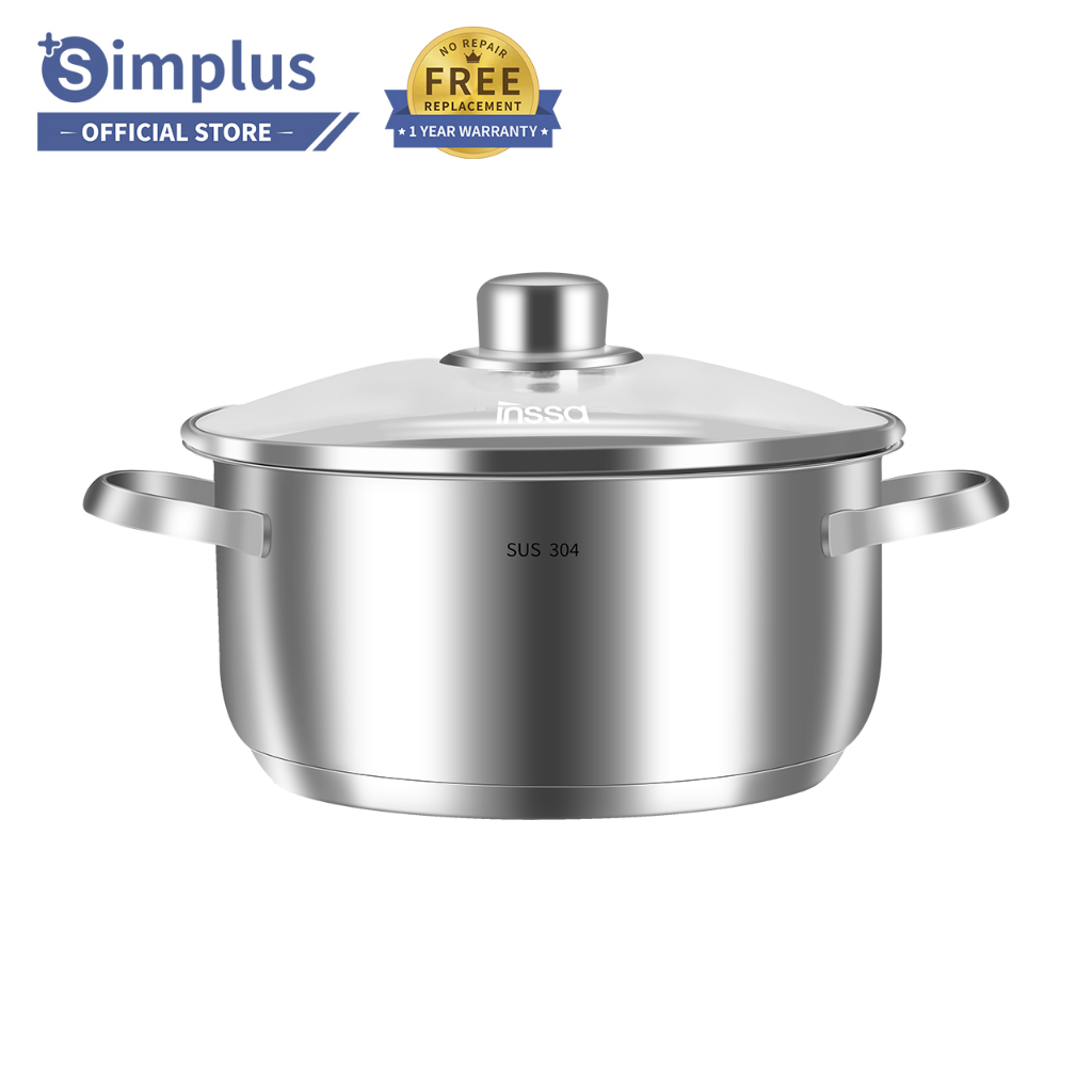 Simplus 304 Stainless Steel Pot Set (16cm/20cm/24cm x 3 Pcs) | Shopee ...