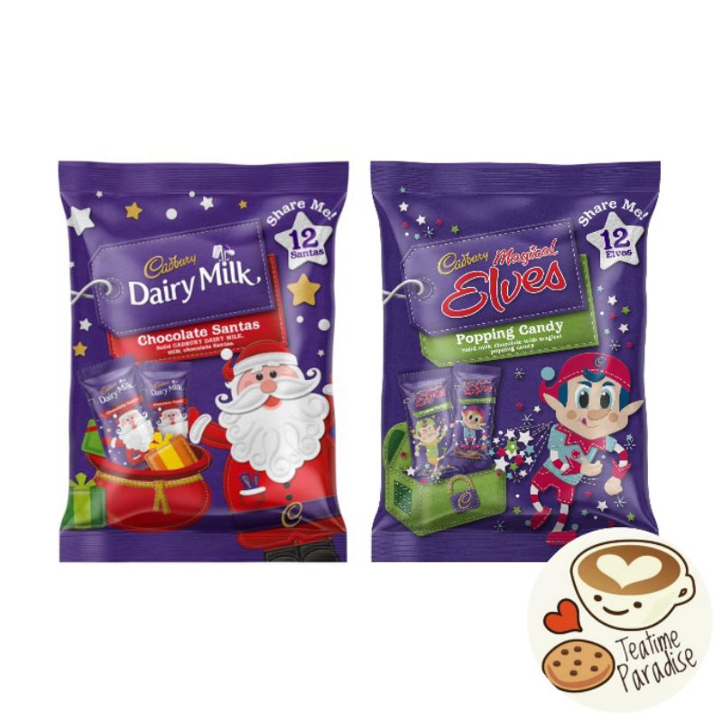 [⚡Discount⚡] Cadbury Dairy Milk Chocolate Santa / Magical Elves Popping Candy 12 sharepack 144g ...