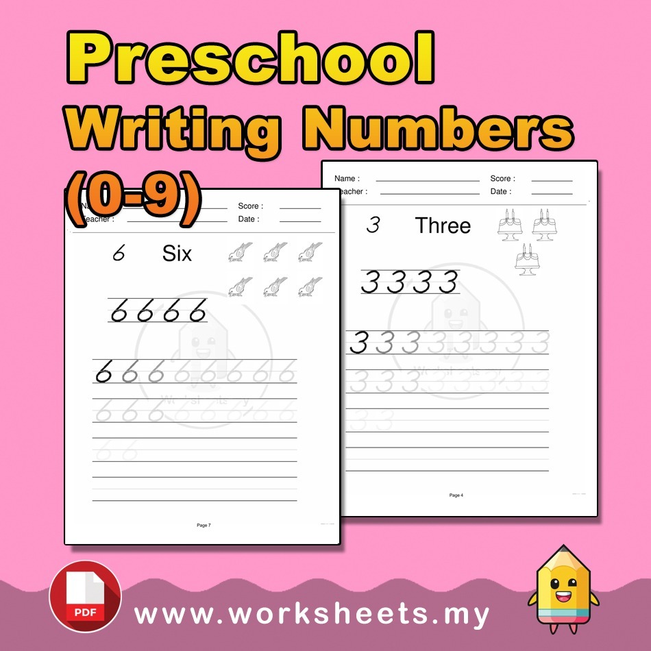 Preschool Worksheets [SOFTCOPY] Write the Numbers (0-9) Book 1 ...