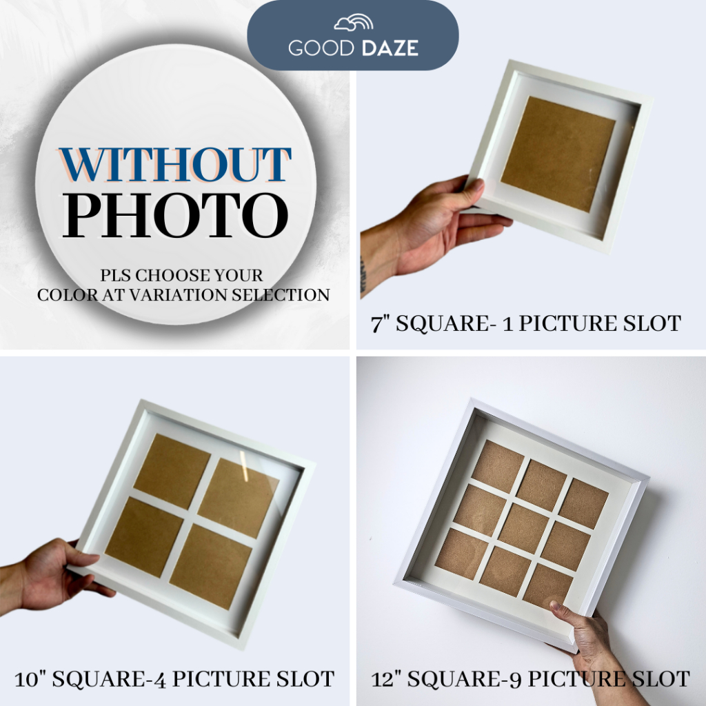 GOOD DAZE 3D Square Photo Frame Collage Photo Frame Custom Frame 九宫格相框 四宫格相框 四方相框 Frem Gambar ...