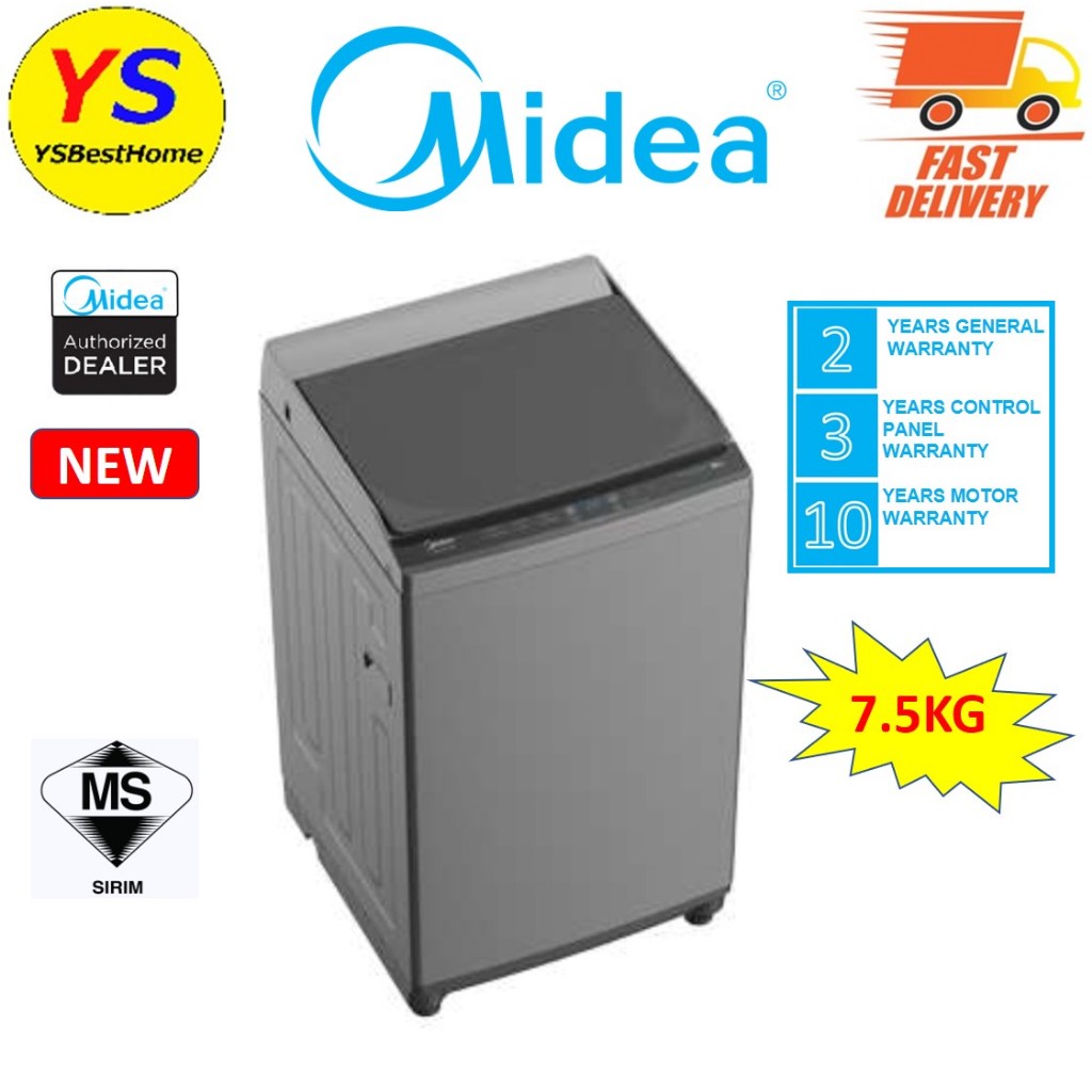 MIDEA 7.5KG / 8.5KG FULLY AUTO WASHING MACHINE MA100W75/ MA102W75(NEW) / MFW-EC750 / MA100W85 ...