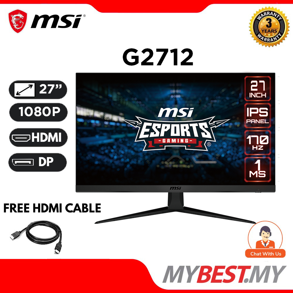 MSI OPTIX G2722 1MS 170HZ FHD / G2712 1MS 170HZ FHD 27" IPS GAMING MONITOR | Shopee Malaysia