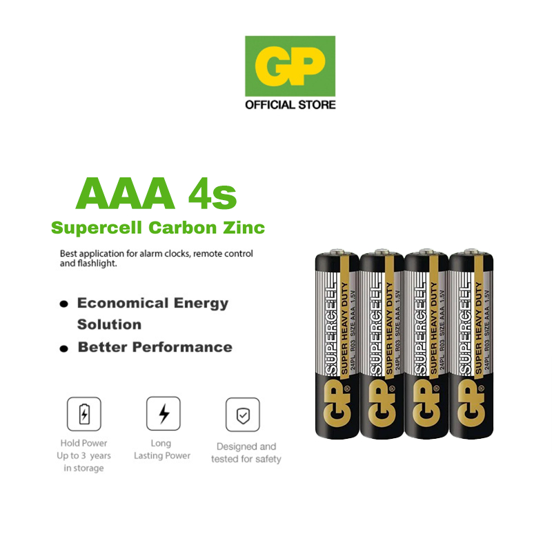 GP SUPERCELL SHD Battery AAA [ Shrink Pack of 4s ] | Shopee Malaysia