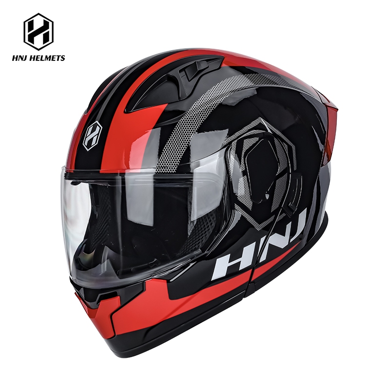 HNJ Flip Up Helmet Full Face Motor Double Visor Motorcycle Anti-fog 3C ...